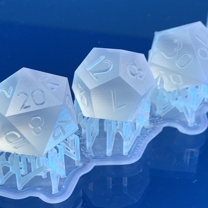 3D Printable Master Dice Set FONT #123 by Kyle and Paige