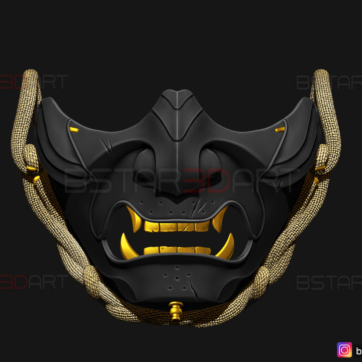 3D Print of Japanese Oni Mask - Ghost Mask - Ghost Of Tsushima - The ...