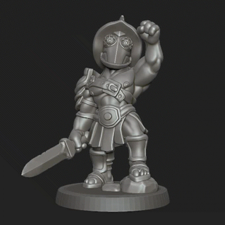 3D Printable Chibi Gladiator Mini by Jamie Korte