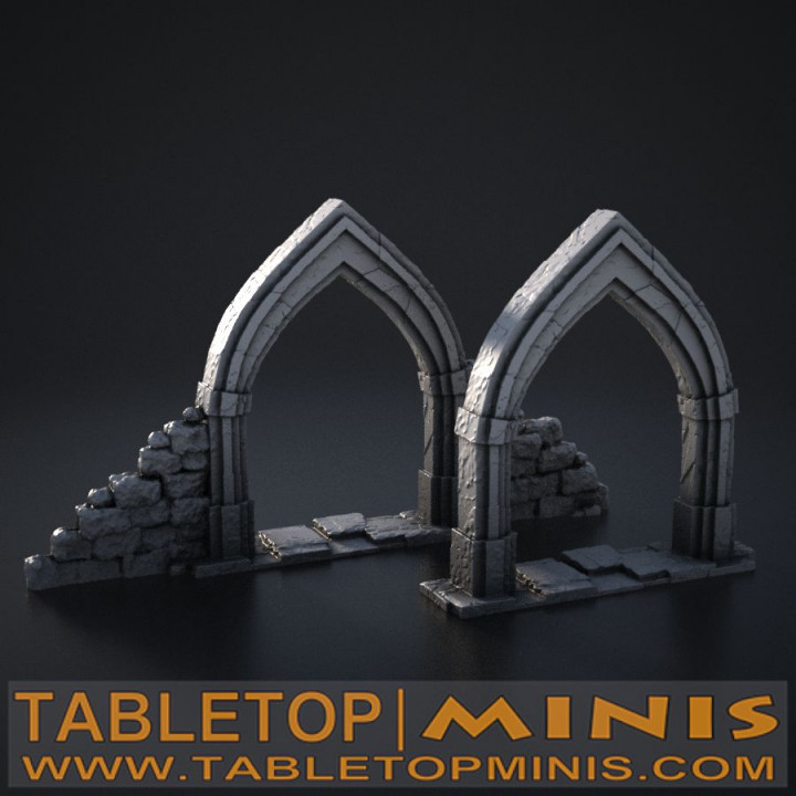 3D Printable Gothic Archway by TableTopMinis