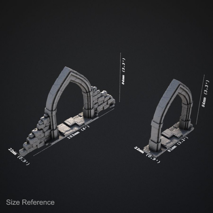 3D Printable Gothic Archway by TableTopMinis
