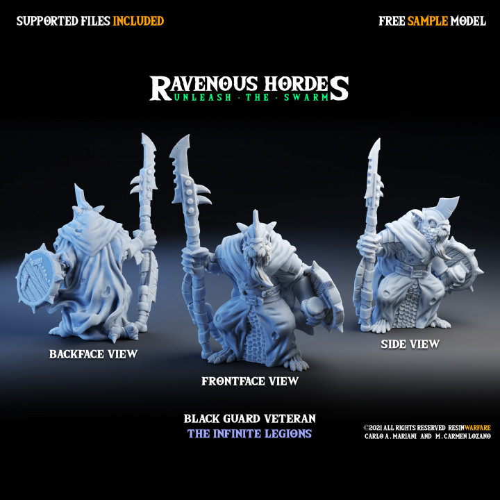 3D Printable Ravenous Hordes - Black Guard Veteran - Free Sample Model ...