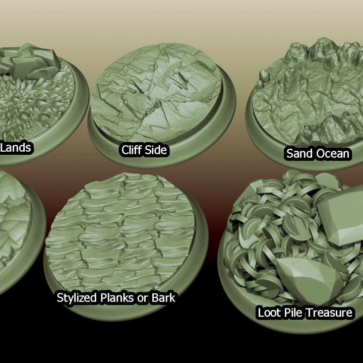 3D Printable Terrain Biome Bases by Jigglystix