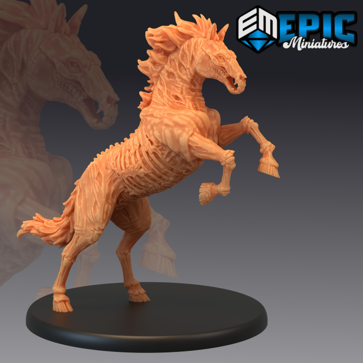 3D Printable Horse Drawn Carriage / Undead Horse Mount / Gothic Vehicle ...