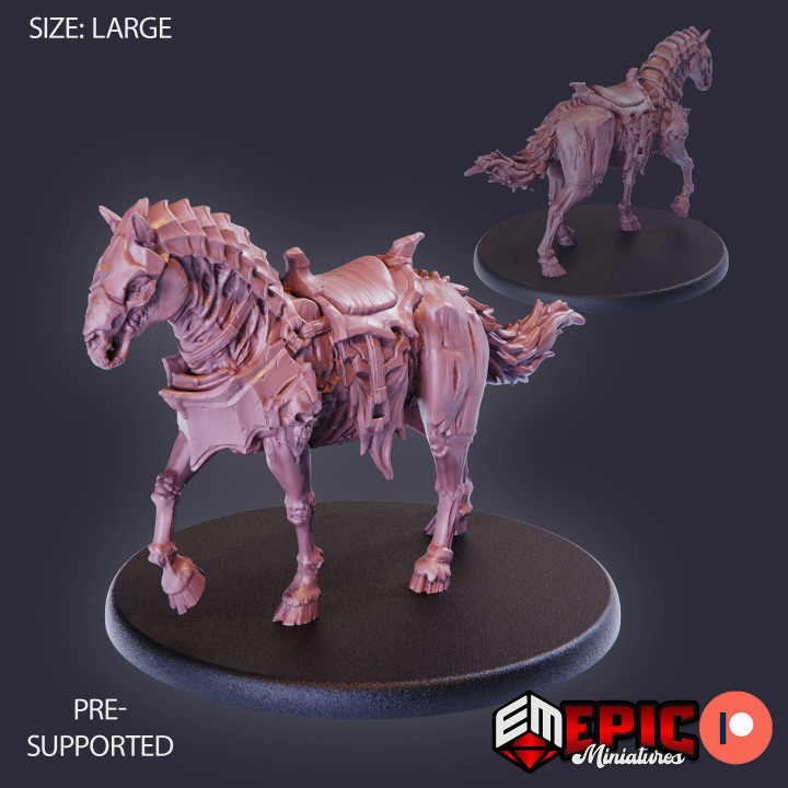 3D Printable Horse Drawn Carriage / Undead Horse Mount / Gothic Vehicle ...