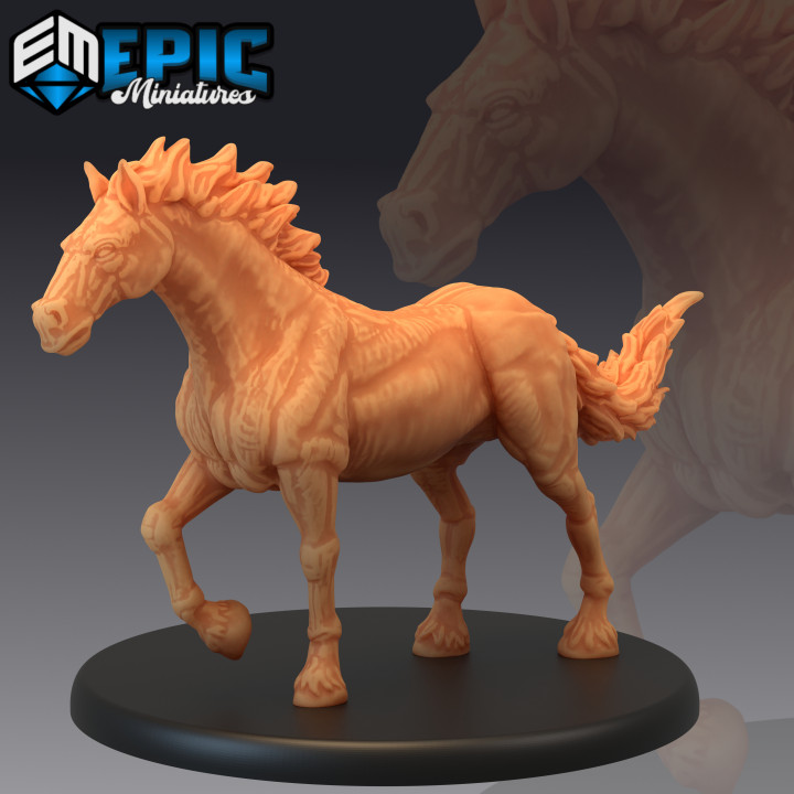 3D Printable Horse Drawn Carriage / Undead Horse Mount / Gothic Vehicle ...