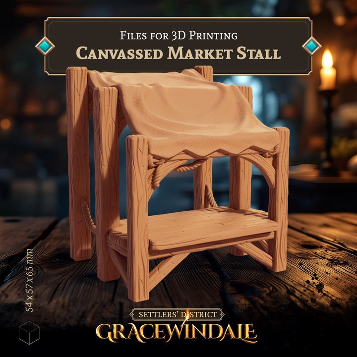 3D Printable Canvassed Market Stall - Covered Vendor Booth by ...