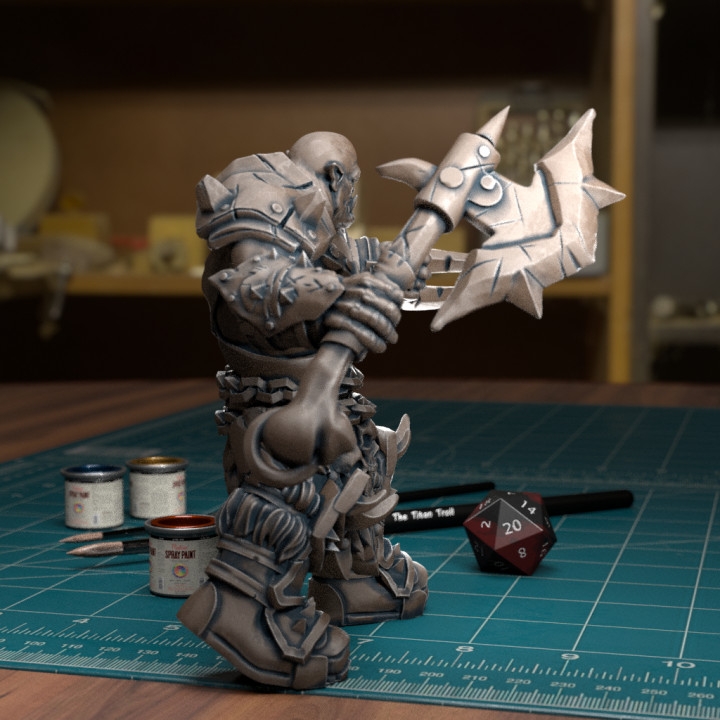 3D Printable Orc Axeman [Pre-Supported] by TytanTroll Miniatures