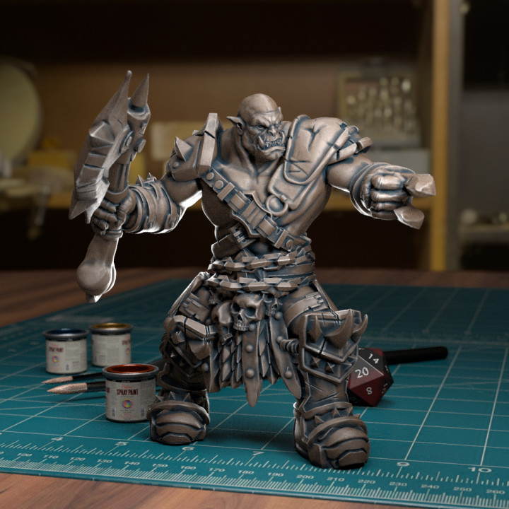 3D Printable Orc Axeman [Pre-Supported] by TytanTroll Miniatures