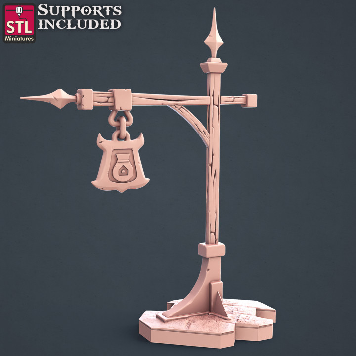 3D Printable Lenders Signpost by STL Miniatures