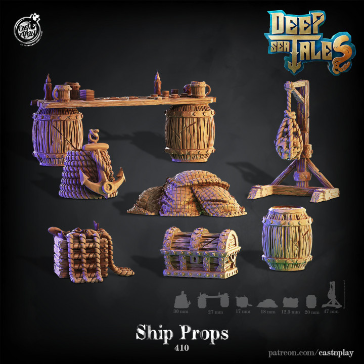 3D Printable Ship Props (Pre-Supported) by Cast n Play