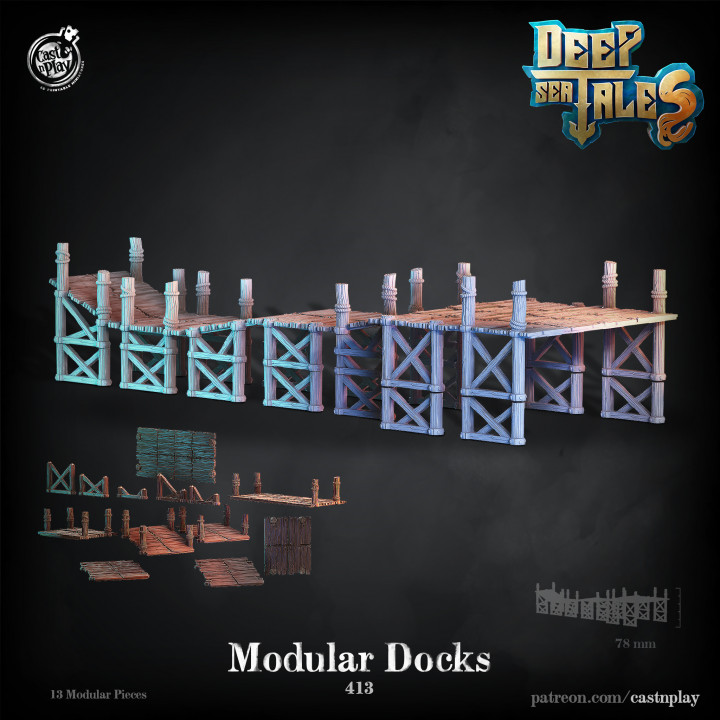 3D Printable Modular Docks (Pre-Supported) by Cast n Play