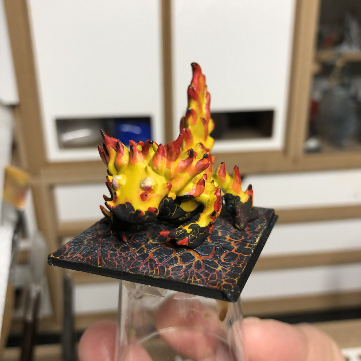 3d Print Of Fire Elemental Miniature By Dwarvenwarmonger