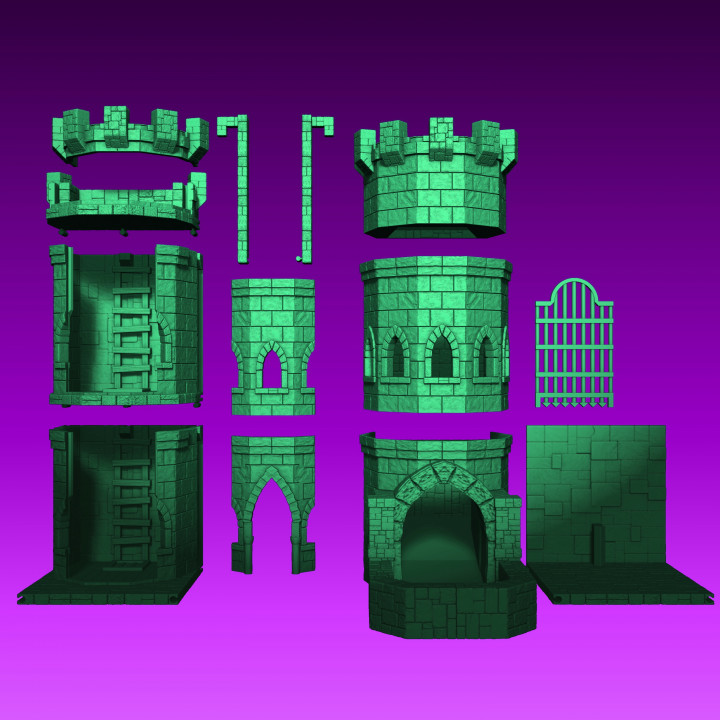 3D Printable Wallhalla Wall Sprawl: Towers by Ill Gotten Games