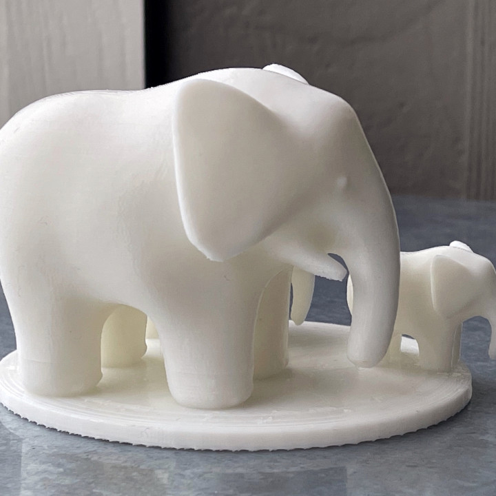 3D Printable Elephant family by Philippe Barreaud