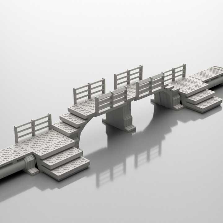 3D Printable Modular Pipes System - Raised Catwalk by Fr3D @ The3DPrinting
