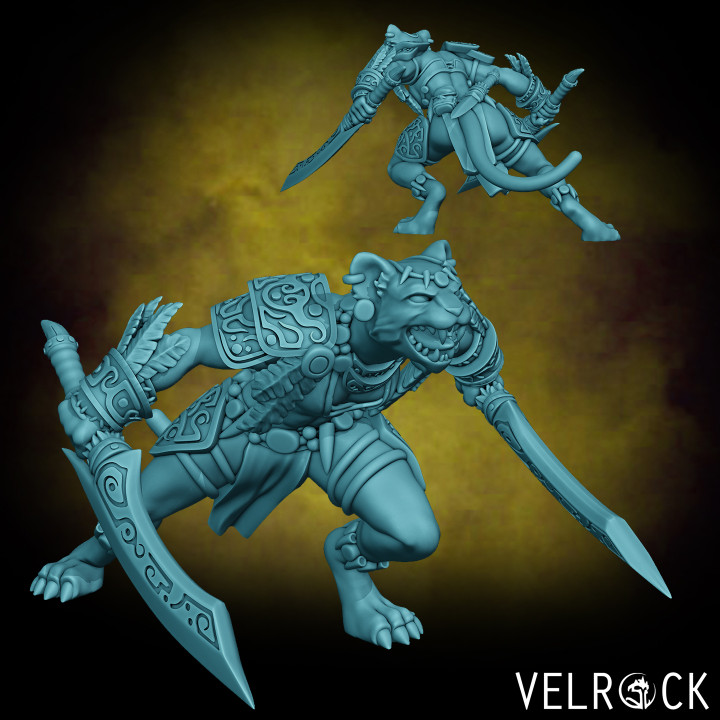 3D Printable Leonin Tribe (PRESUPPORTED) by Velrock Art Miniatures