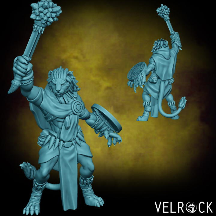 3D Printable Leonin Tribe (PRESUPPORTED) by Velrock Art Miniatures