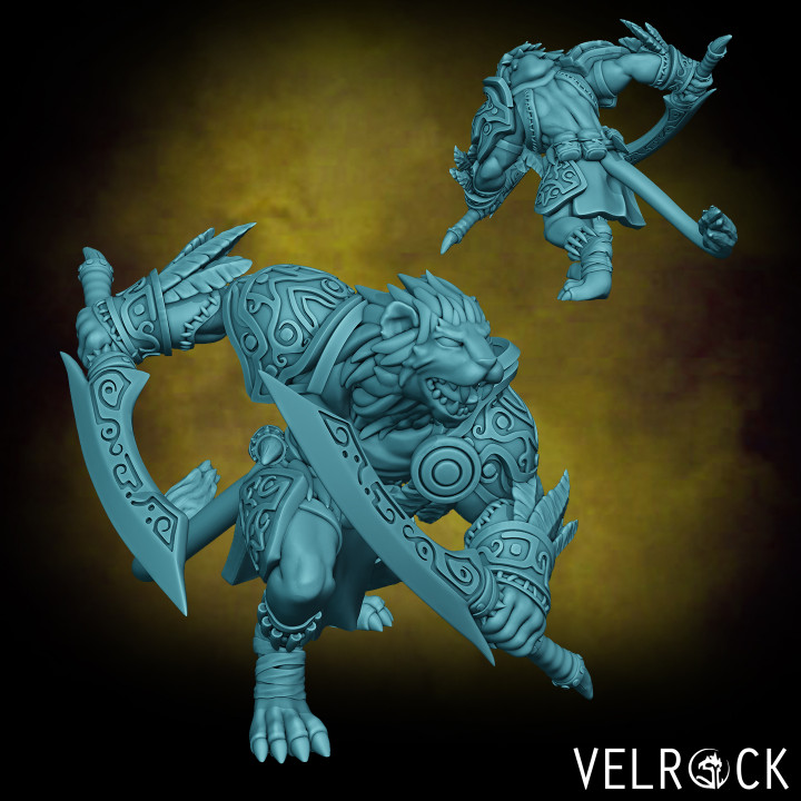 3D Printable Leonin Tribe (PRESUPPORTED) by Velrock Art Miniatures