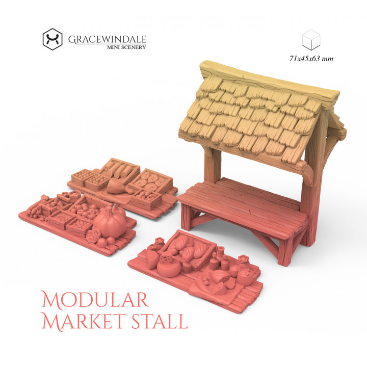 3D Printable Modular Market Stall by Gracewindale Mini Scenery