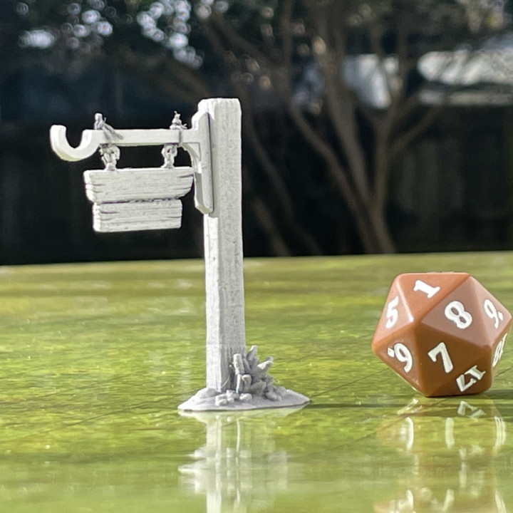 3D Printable Lamp and Sign Post by Gracewindale Mini Scenery