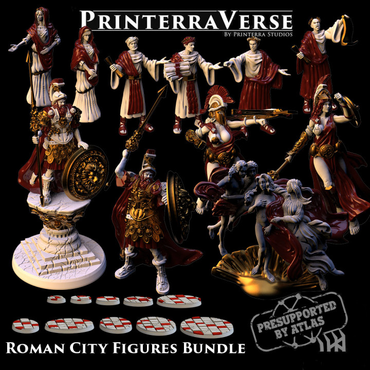 3D Printable 001 ROMAN Legendary Rome City Figures by Printerra Studios