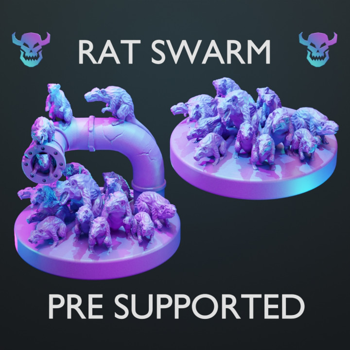 3D Printable Rat Swarm - Pre Supported by Tom's Twisted Tavern