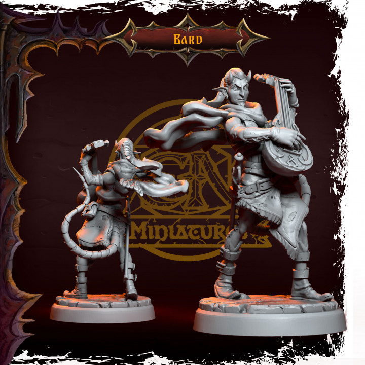 3D Printable Mareck the Merry - Male Infernal Bard by Hack N Slash Minis