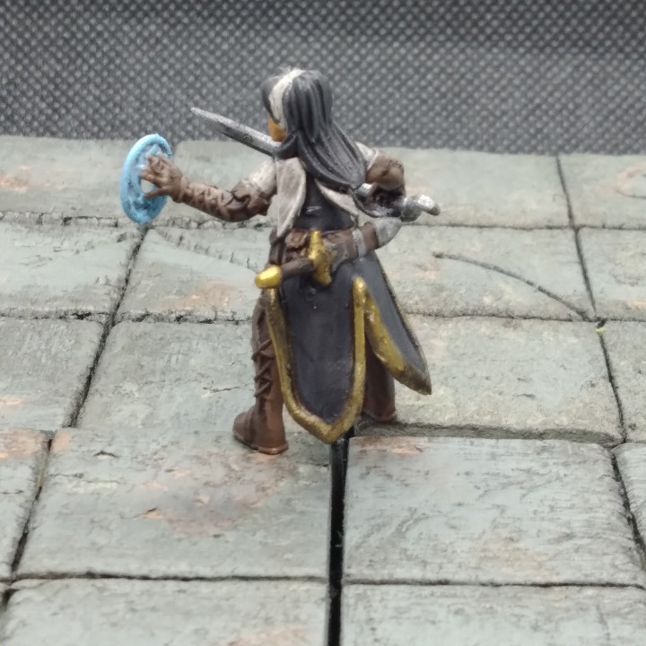 3D Printable Vampire Huntress ; Saber and Magic, Miniature by LostPage