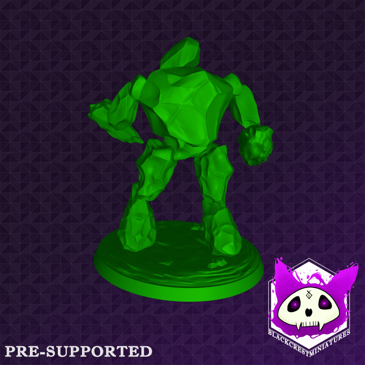3D Printable Stone Golem miniature by Blackcrest Miniatures