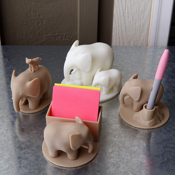 3D Printable Elephant collection (bundle) by Philippe Barreaud