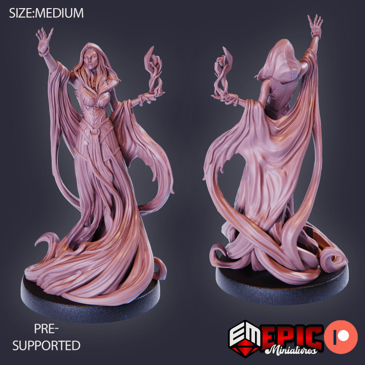 3D Printable Nightmare Ghost Magic / Lady in White / Female Undead ...