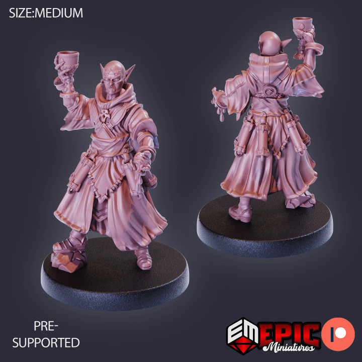 3D Printable Vampire Blood Mage Set / Undead Sorcerer / Dark Elf Wizard ...