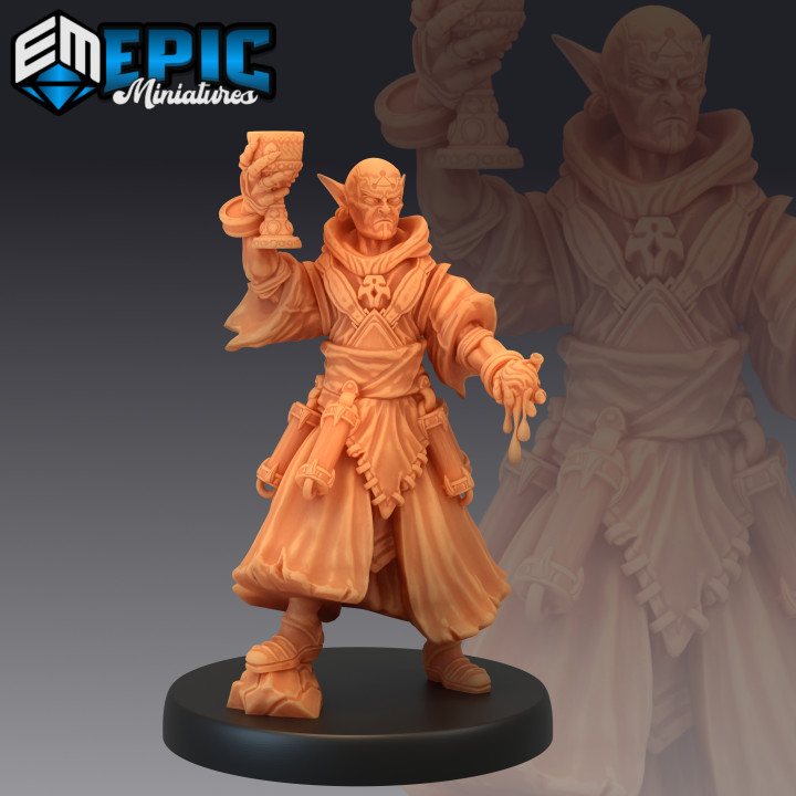 3D Printable Vampire Blood Mage Set / Undead Sorcerer / Dark Elf Wizard ...