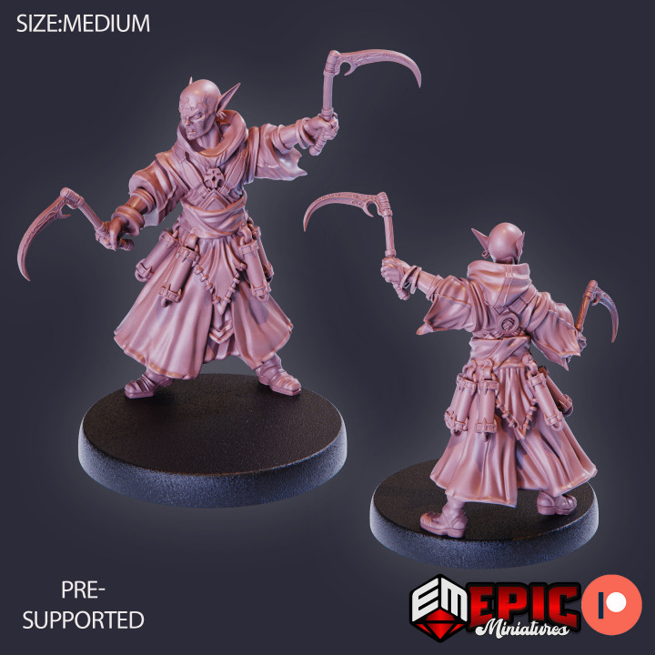 3D Printable Vampire Blood Mage Set / Undead Sorcerer / Dark Elf Wizard ...