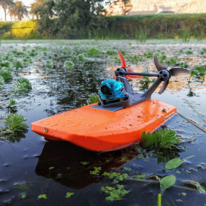 3D Printable Micro FPV Boat: Ossum NewBoatDrone Mk5 by Jason Suter