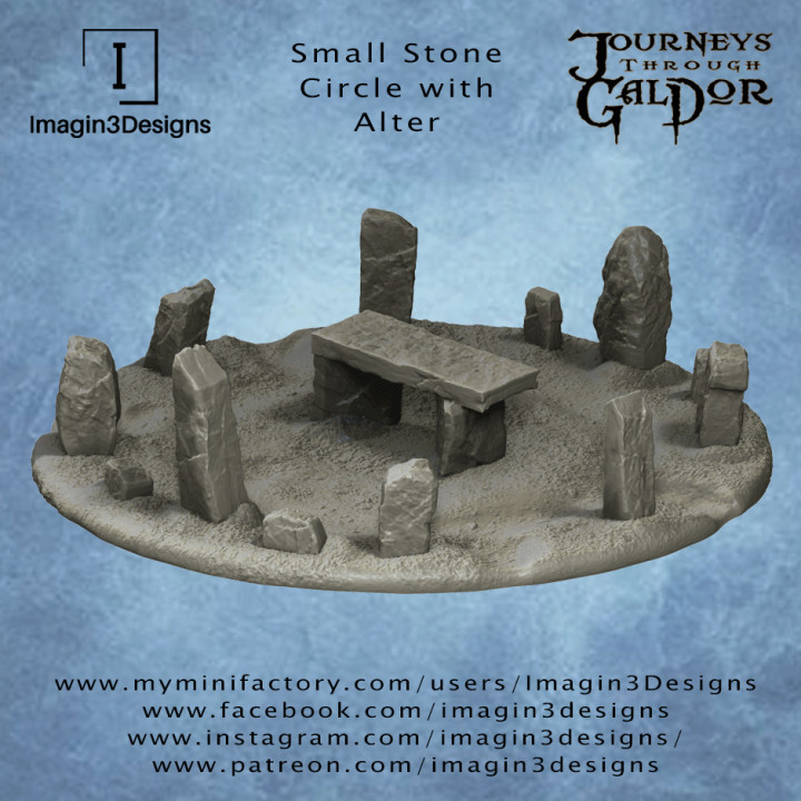 3D Printable Ancient Stones - Stone Circle with Alter by Imagin3Designs