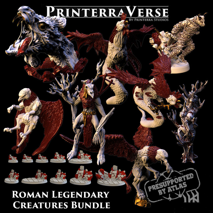 3D Printable 001 ROMAN Legendary Rome Creatures by Printerra Studios