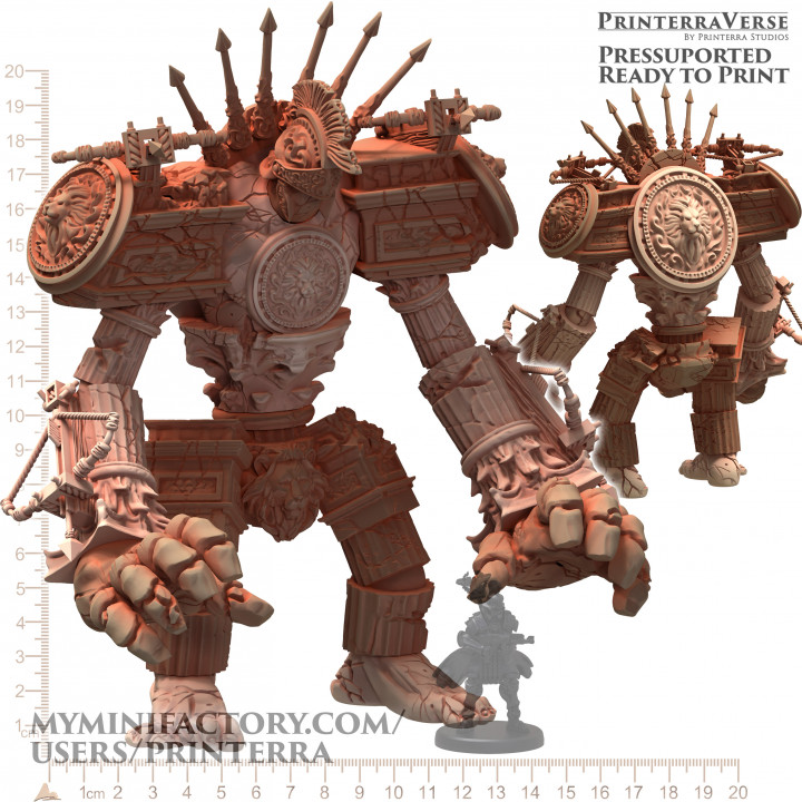 3D Printable 001 ROMAN Ancient Giant Stone Ruin Golem Gladiator ...