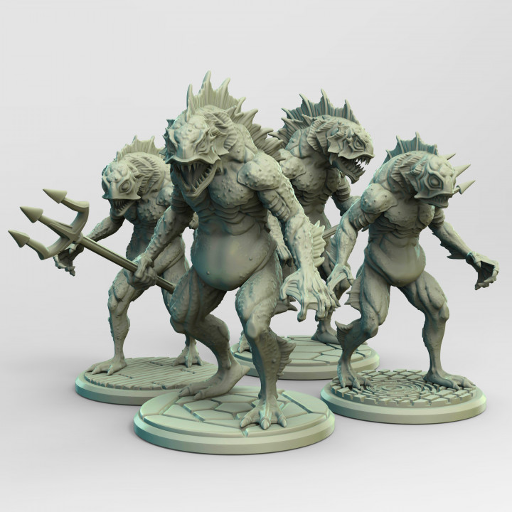 3D Printable Innsmouth Investigators - Deep Ones by Adaevy Creations