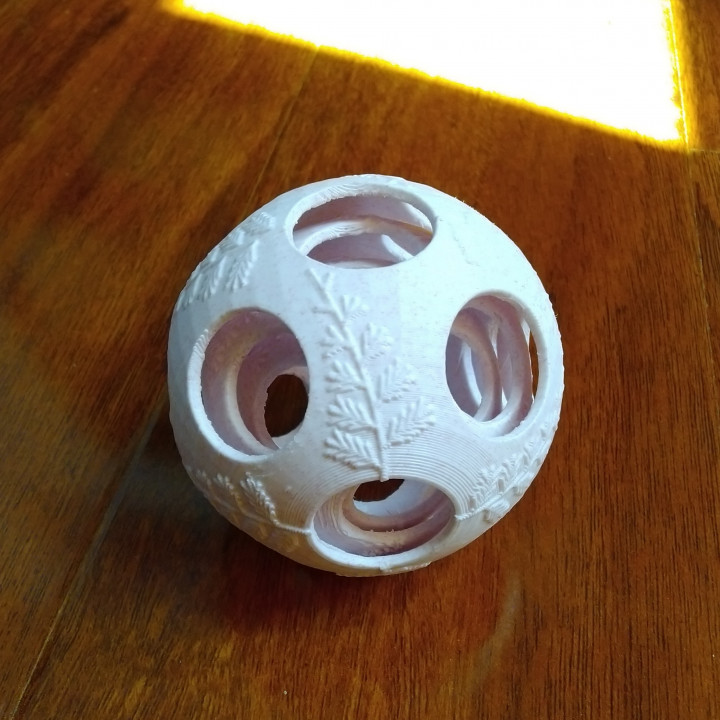3D Printable Fidget ball - fern leaf by Justin Lin