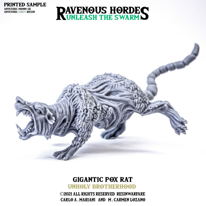 3D Printable Unholy Brotherhood - Gigantic Pox Rat by ResinWarfare