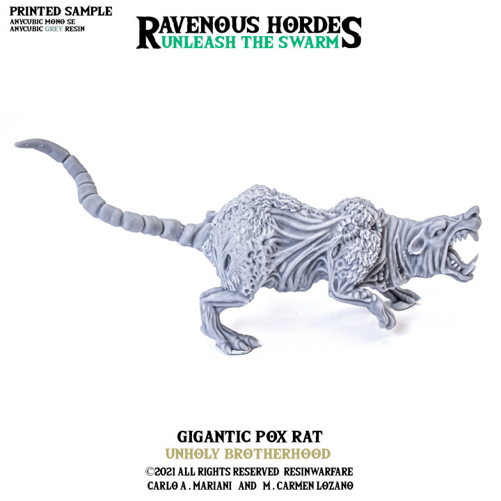 3D Printable Unholy Brotherhood - Gigantic Pox Rat by ResinWarfare