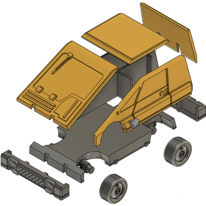 3D Printable Cyberpunk Compact Cars by Tabletop Terrain