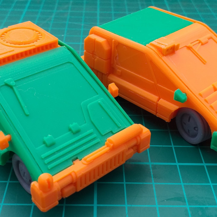 3D Printable Cyberpunk Compact Cars by Tabletop Terrain
