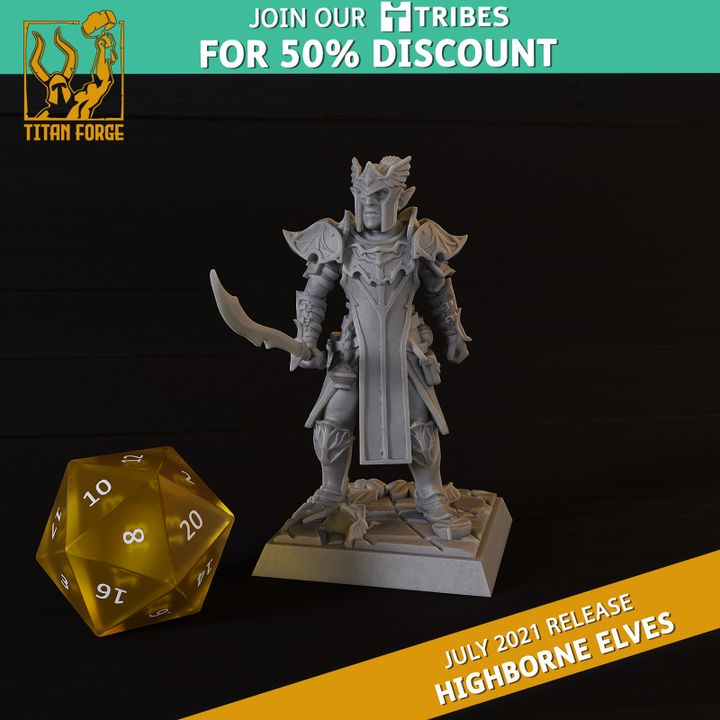 3D Printable Regal Guards - Highborne Elves - Titan Forge Miniatures ...