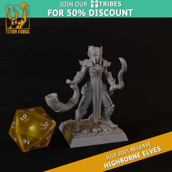 3D Printable Regal Guards - Highborne Elves - Titan Forge Miniatures ...