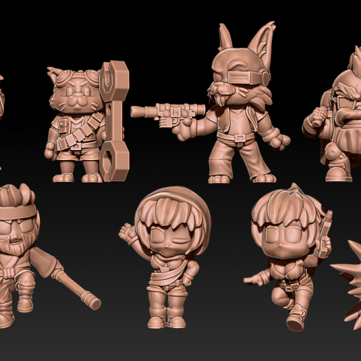 3D Printable Space Chibis by celia fermoselle