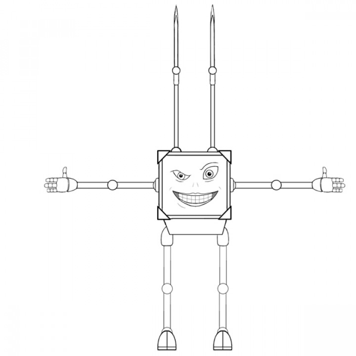 3D Printable Modron - Quadrone - Geometric Warrior by nonPareil Institute