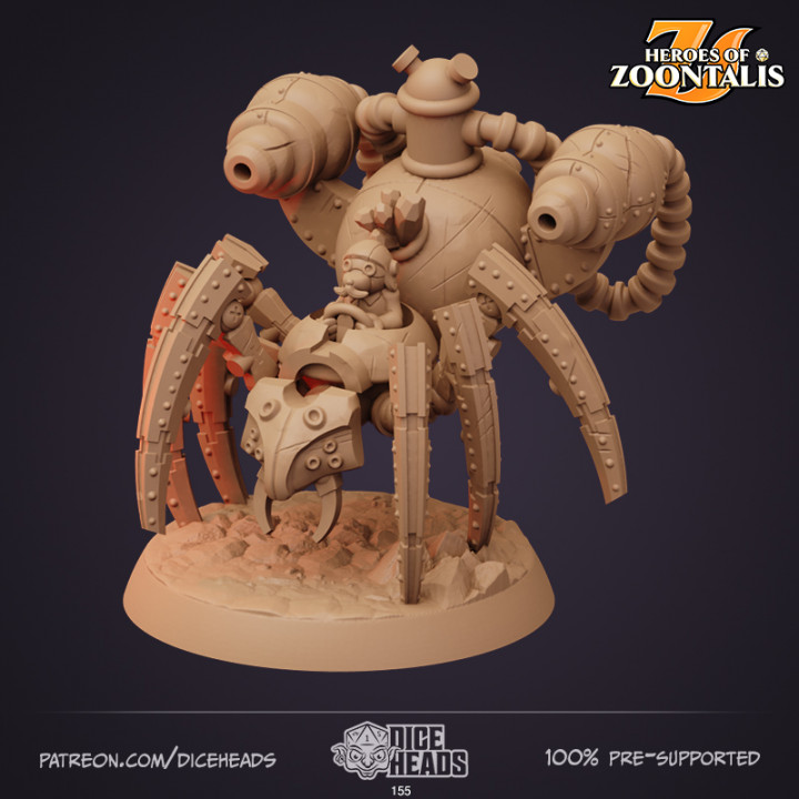 3D Printable Mole Spider Rider (pre-supported included) by Dice Heads